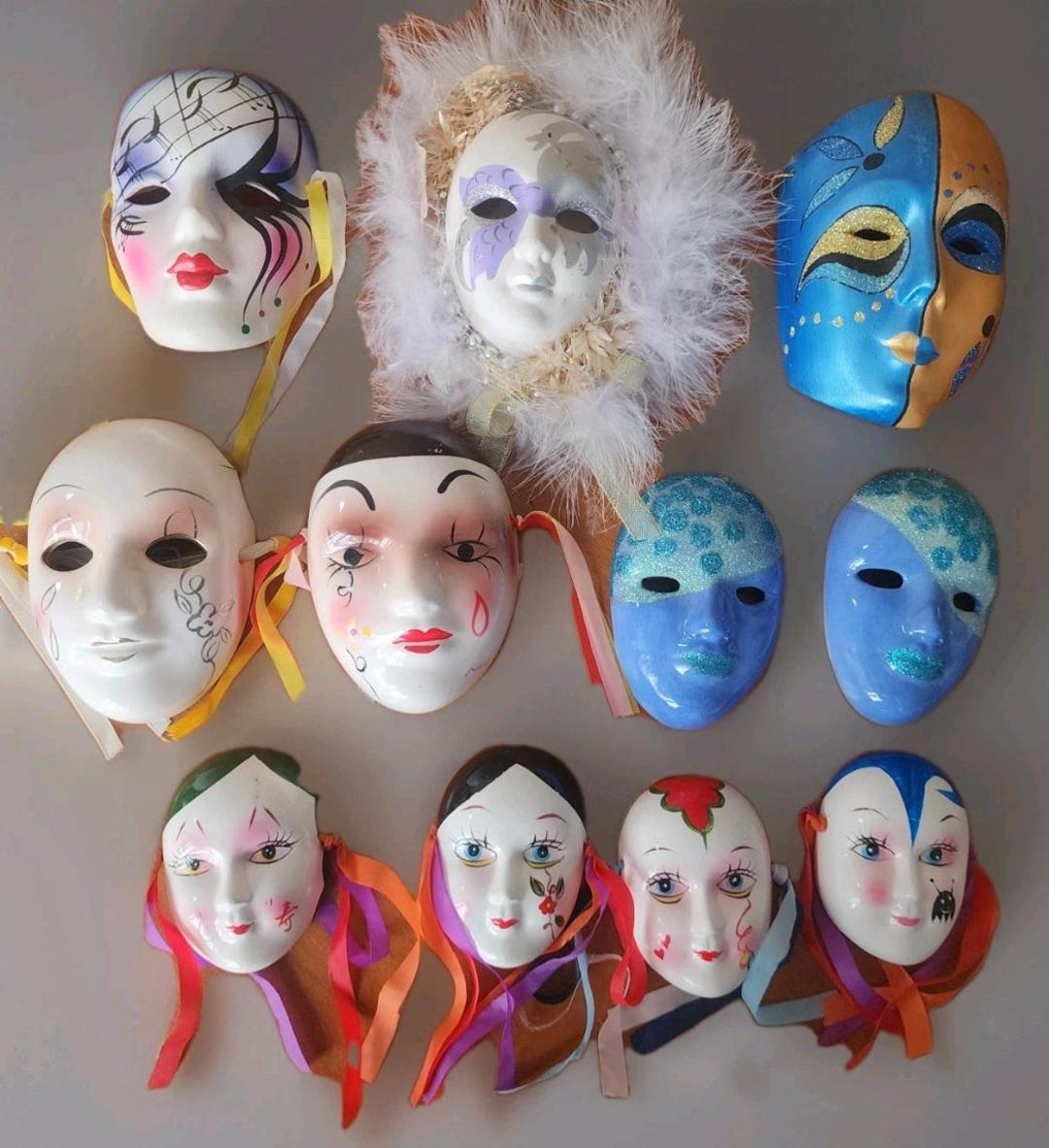 Choose Your Set of Vintage Hand Painted Mardi Gras Mini Masks 3-4" - Etsy