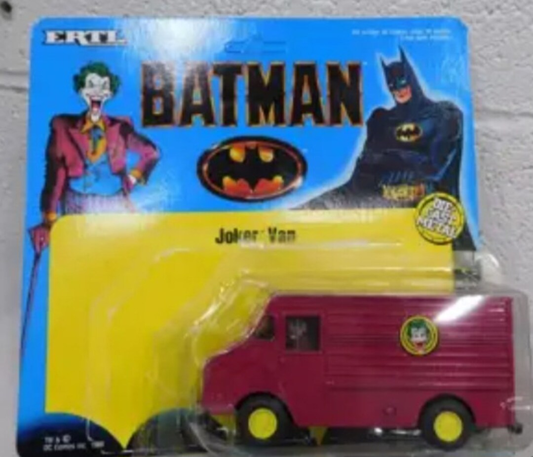Vintage 1989 Batman Movie Joker VAN Tim Burton 1/48 ERTL Die-cast Toy ...