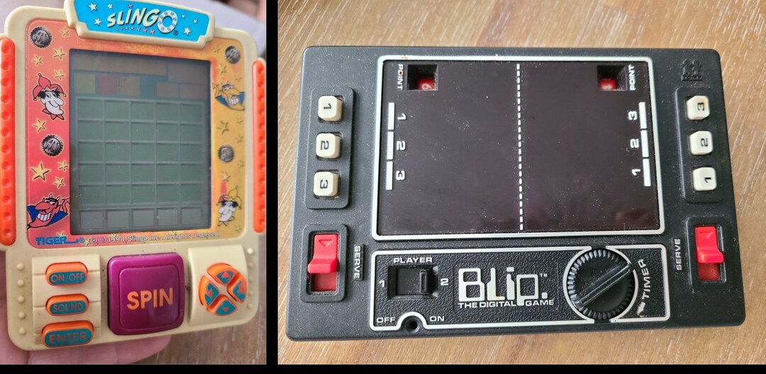 Two Vintage 70'80' Electronic Games Tomy Blip and Slingo Not Tested - Etsy