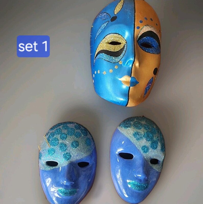 Choose Your Set of Vintage Hand Painted Mardi Gras Mini Masks 3-4" - Etsy