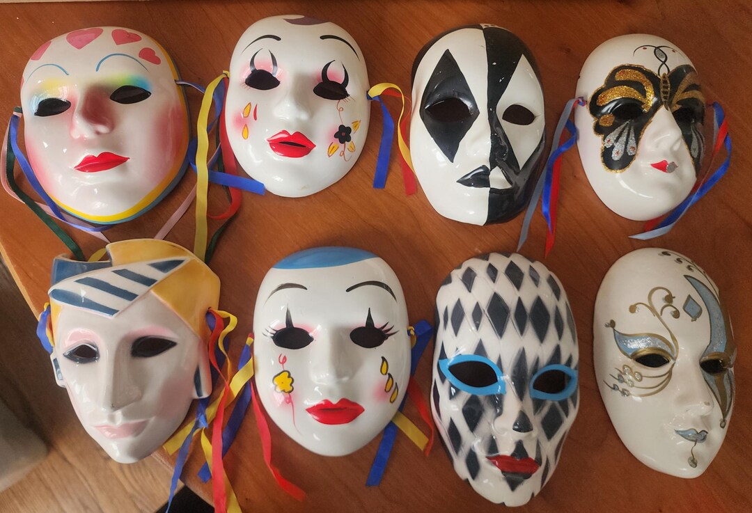 Vintage Hand Painted Mardi Gras Mask Approx.7" Choose 1 - Etsy
