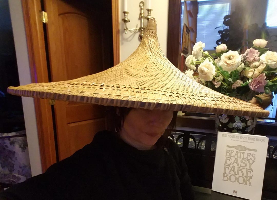 Vintage Original Large Asian Bamboo Hat - Etsy