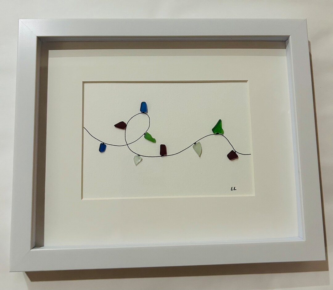 Holiday String Lights Sea Glass Art - Etsy