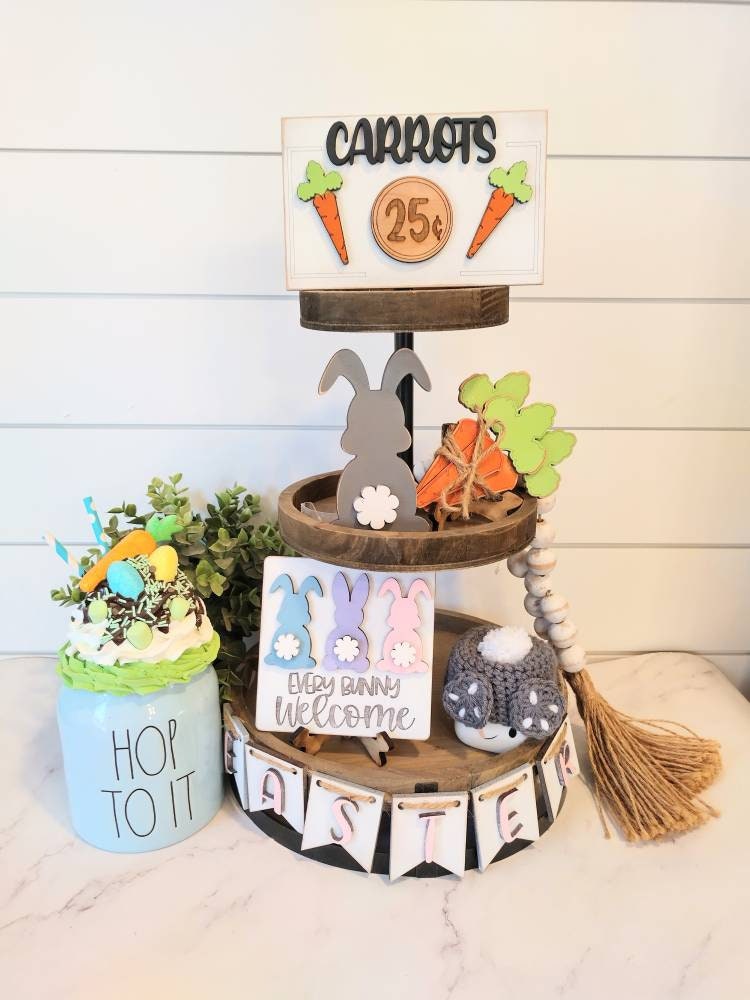 Easter Tier Tray Tray Svg. Easter Tiered Tray Svg. Easteatser | Etsy