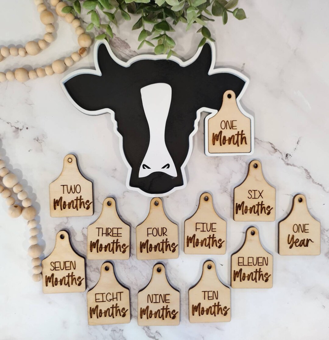 Milestone Svg.cow Milestone Svg. Baby Milestone Svg. Laser Milestone ...