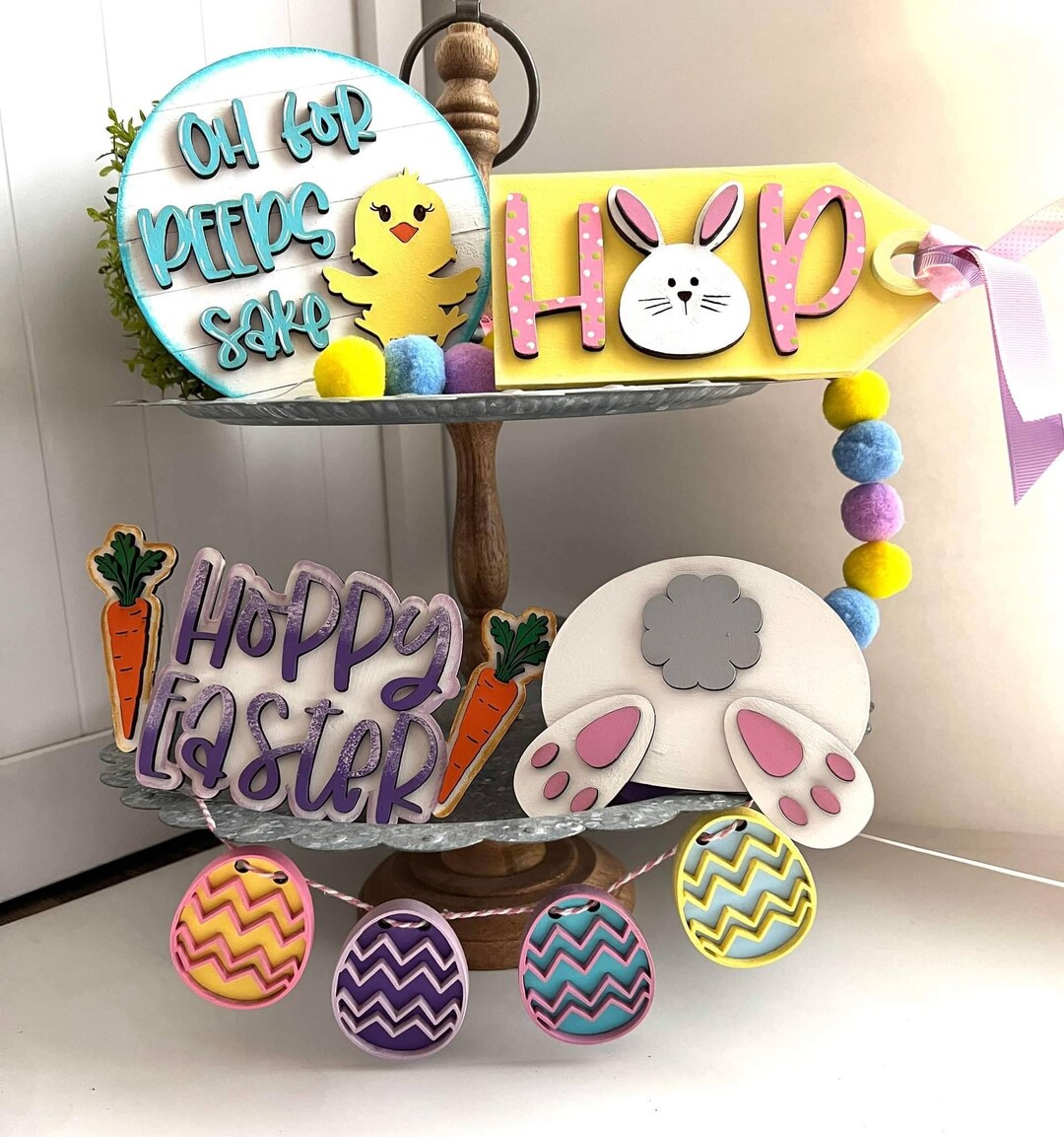 Easter Tier Tray Svg. Easter Tiered Tray Svg. Easter Glowforge Files ...