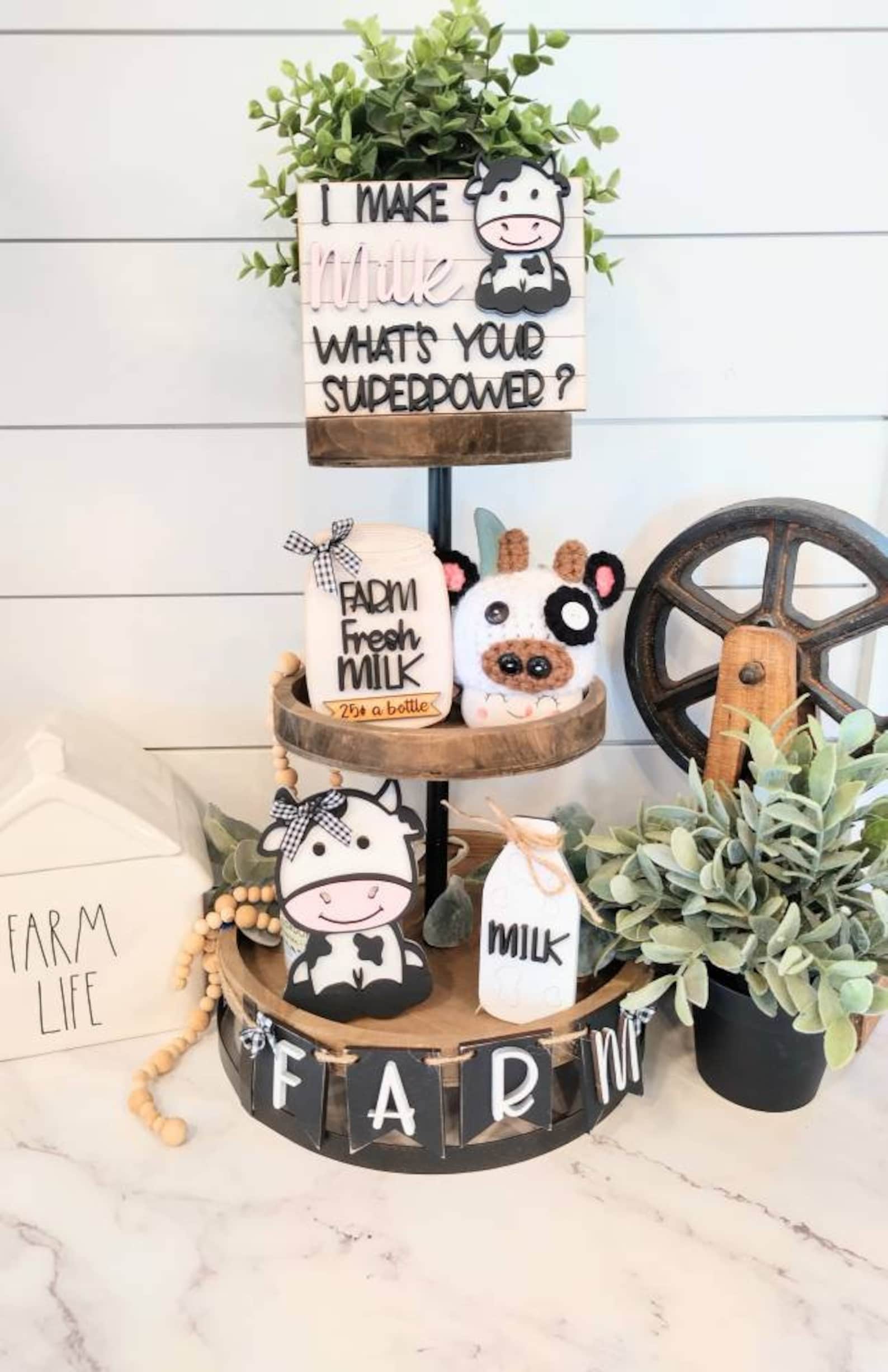 Cow Tier Tray Svg. Cow Tiered Tray Svg. Cow Signs Svg. Cow - Etsy