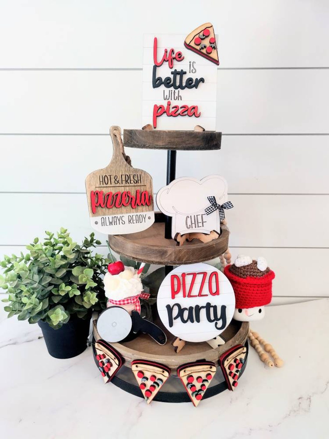 Pizza Tier Tray Svg Pizza Tiered Tray Svg. Pizza Party Svg. Birthday ...
