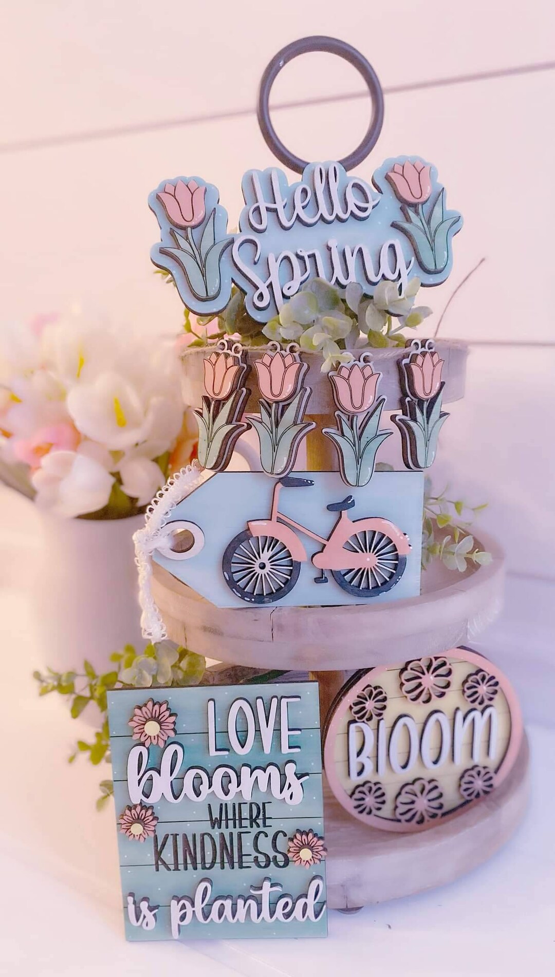 Spring Tier Tray Svg. Spring Tiered Tray Svg. Spring Bundle Svg. Glowforge Files Svg. Glowforge ...