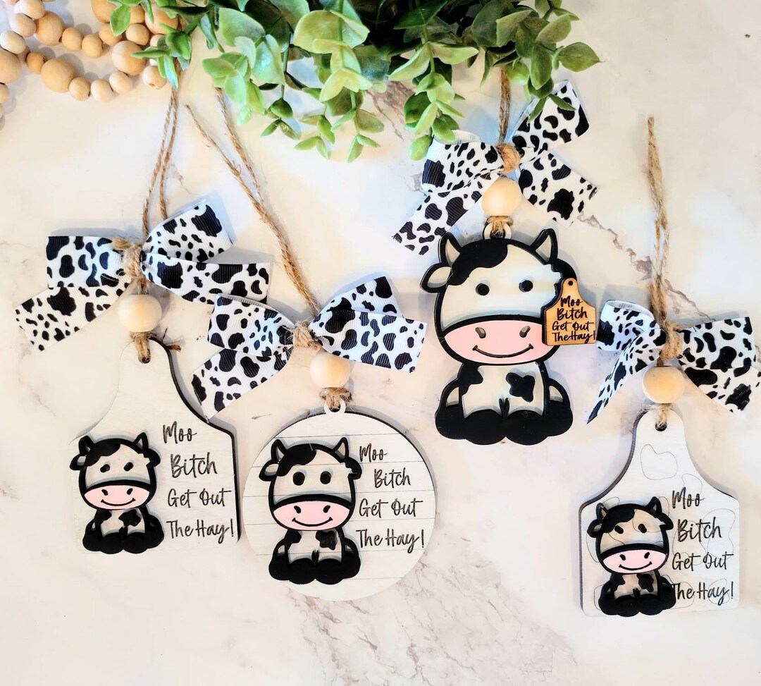 Cow Car Charm Svg. Cow Car Charms Svg. Cow Ornament Svg. Cow Laser ...