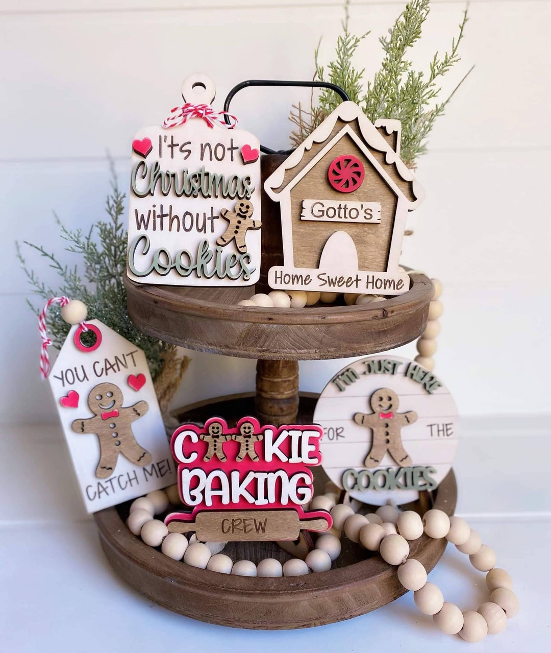 Gingerbread Tier Tray Svg. Christmas Tired Tray Svg. Christmas Tier ...