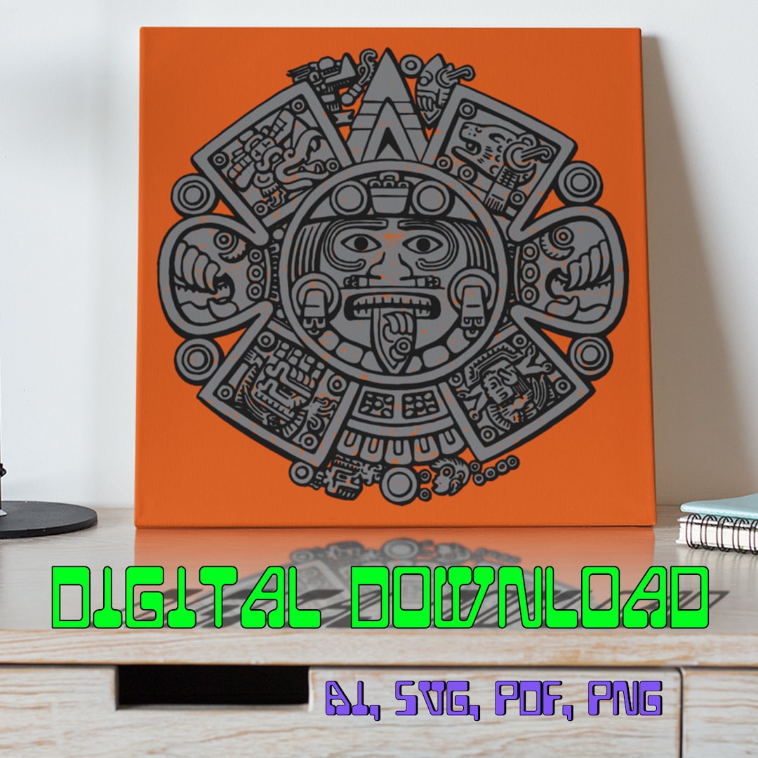 Aztec SVG File, Laser File, High Detail, Aztec Calendar SVG - Etsy