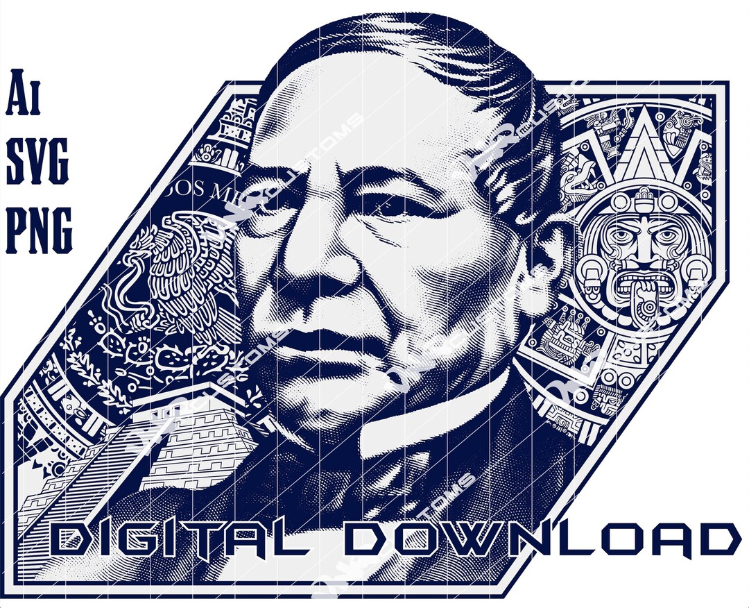 Presidente Benito Juarez, Aztec Mexican Flag SVG File, Aztec Calendar ...