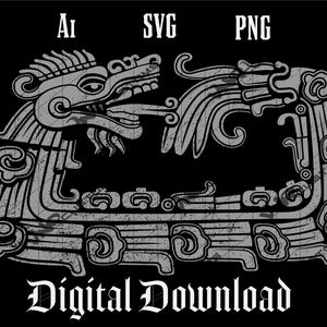 Quetzalcoatl, Nahuatl Feathered Serpent SVG, Aztec Calendar SVG ...