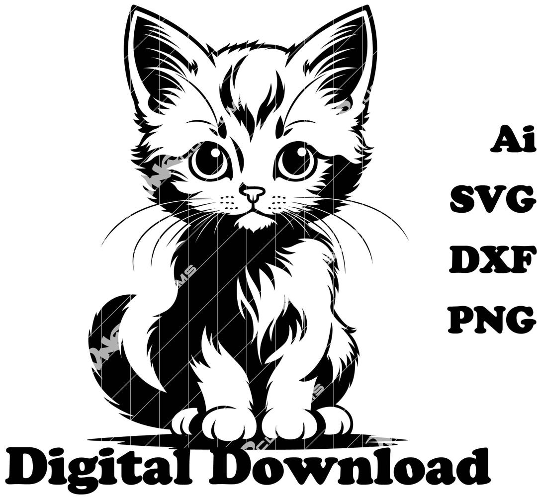 Cute Fluffy Kitten Png, Kitten Clipart - Cute Cat Vector Graphic ...