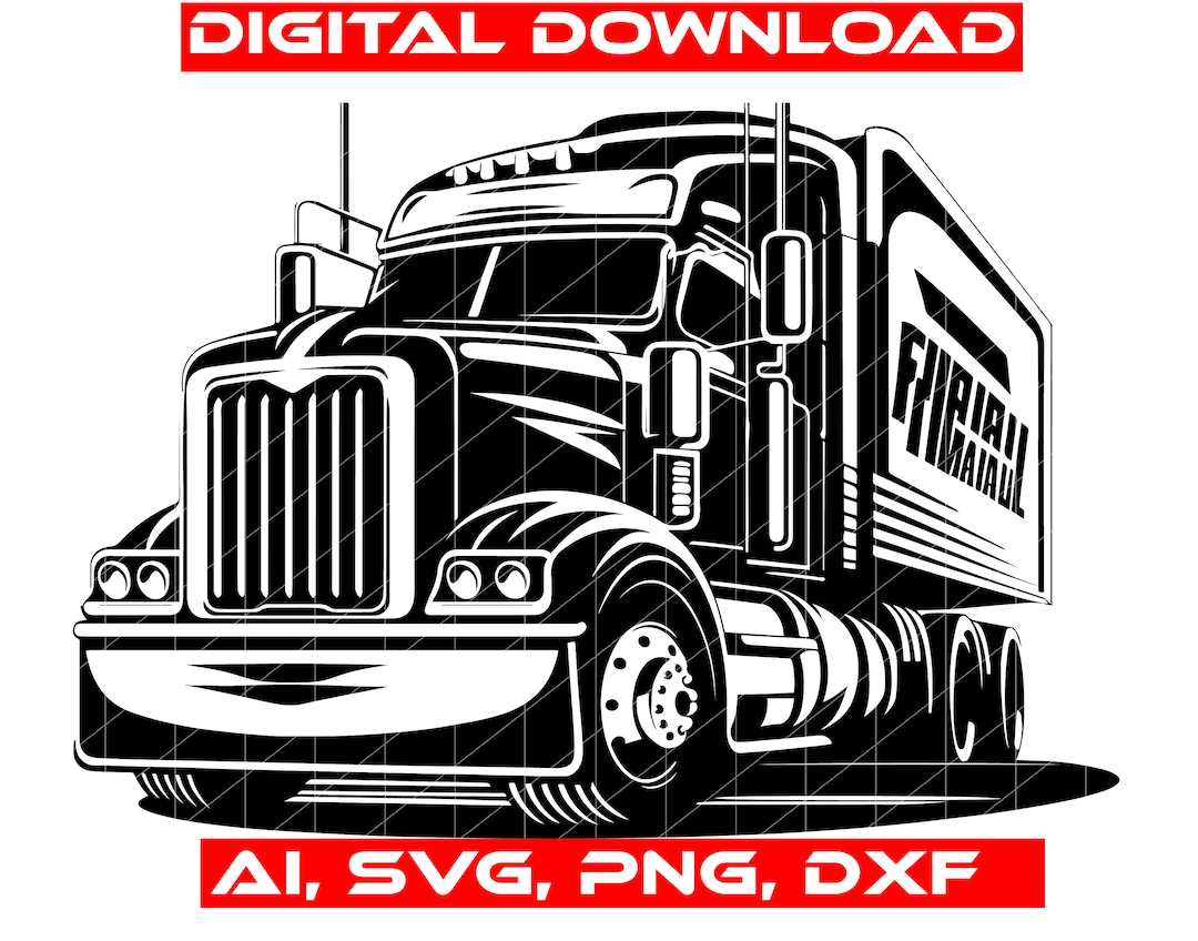 Modern Semi Truck Svg, Trucking Designs for Cricut Cutfile, Cut File ...