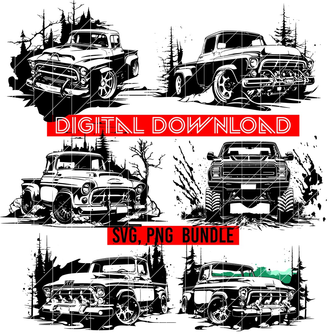 Muscle Truck SVG Bundle, Off-road Vehicle Clipart (digital Download) - Etsy