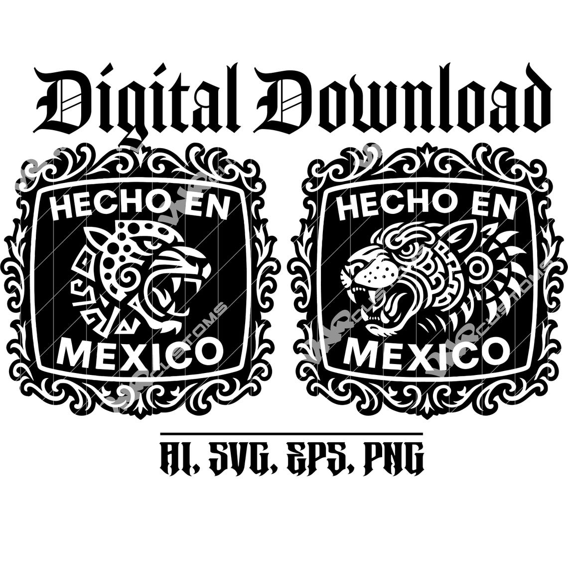 Aztec Jaguar Badge | Hecho En Mexico Emblem (digital Download) - Etsy