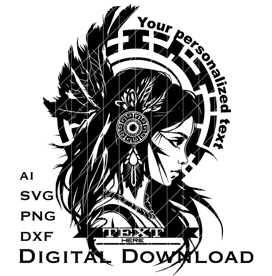 Aztec, Mayan Women, Native Inspired SVG DXF, Aztec Calendar SVG, Laser ...