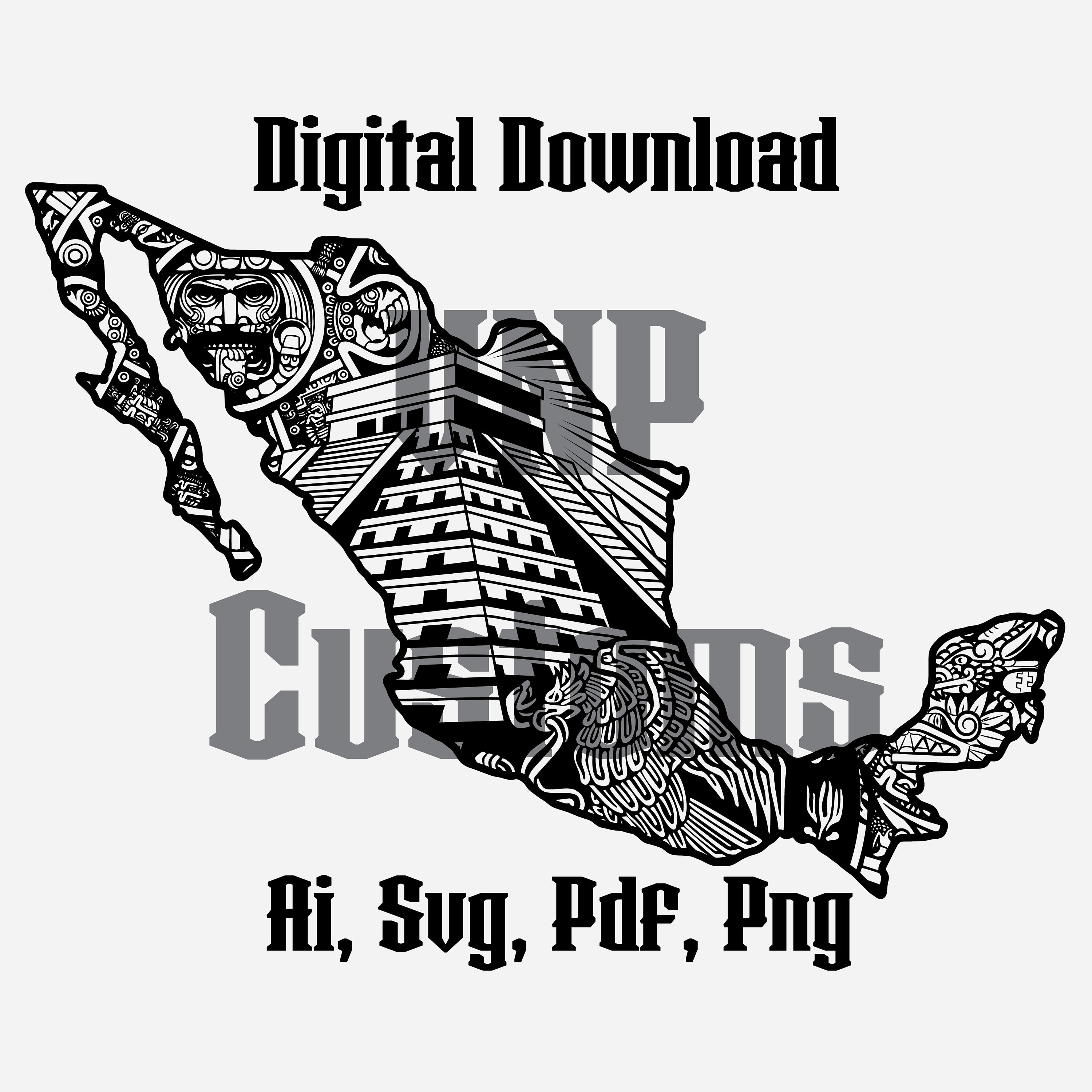 Mexican Aztec Map SVG File High Detail Aztec Calendar SVG - Etsy UK