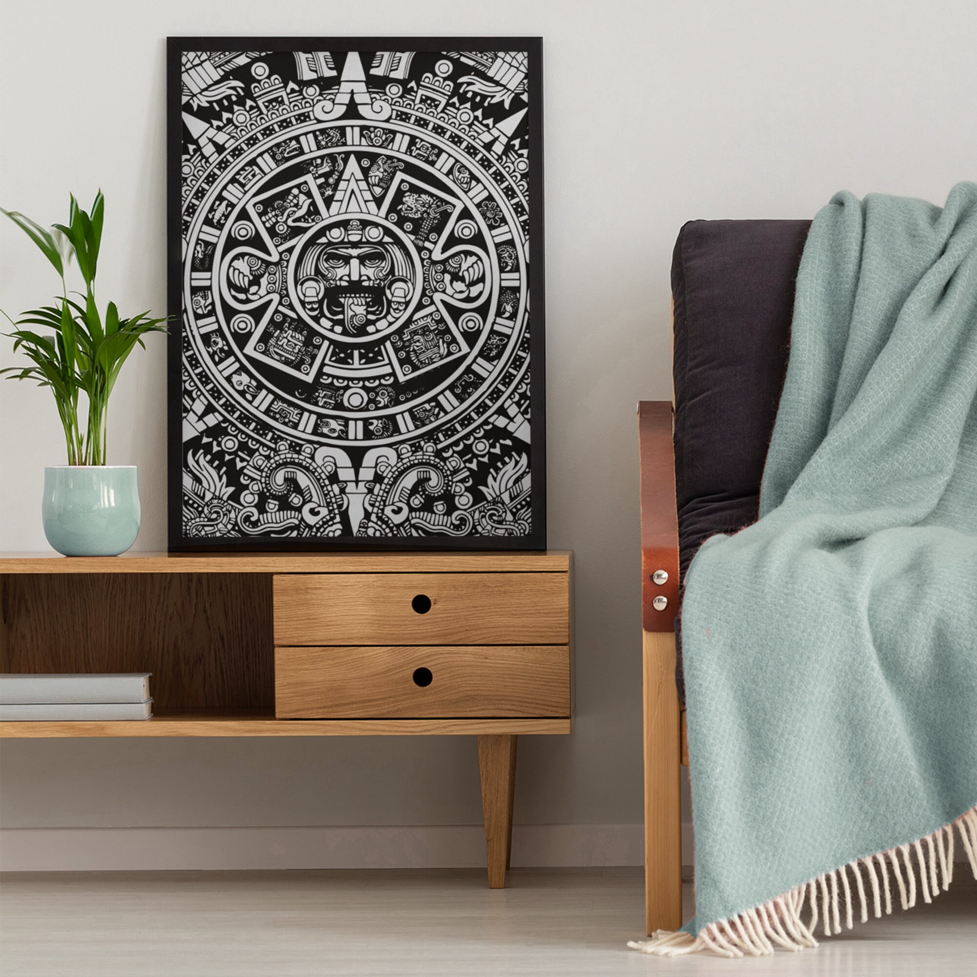 Aztec Calendar SVG Digital Download Wall Art High Detail - Etsy