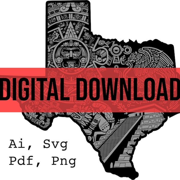 Texas State Map - Etsy