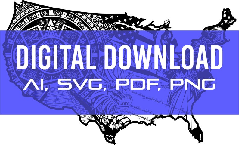 USA Map Whit Aztec Art Aztec SVG File High Detail Aztec - Etsy
