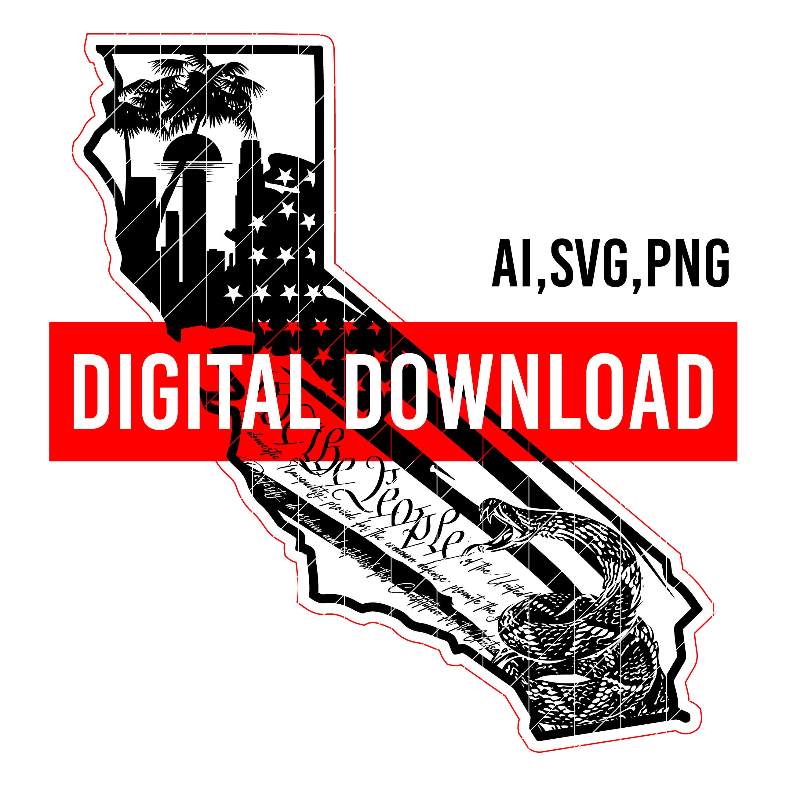 Stunning California Art SVG, Map of California State: Perfect for High ...