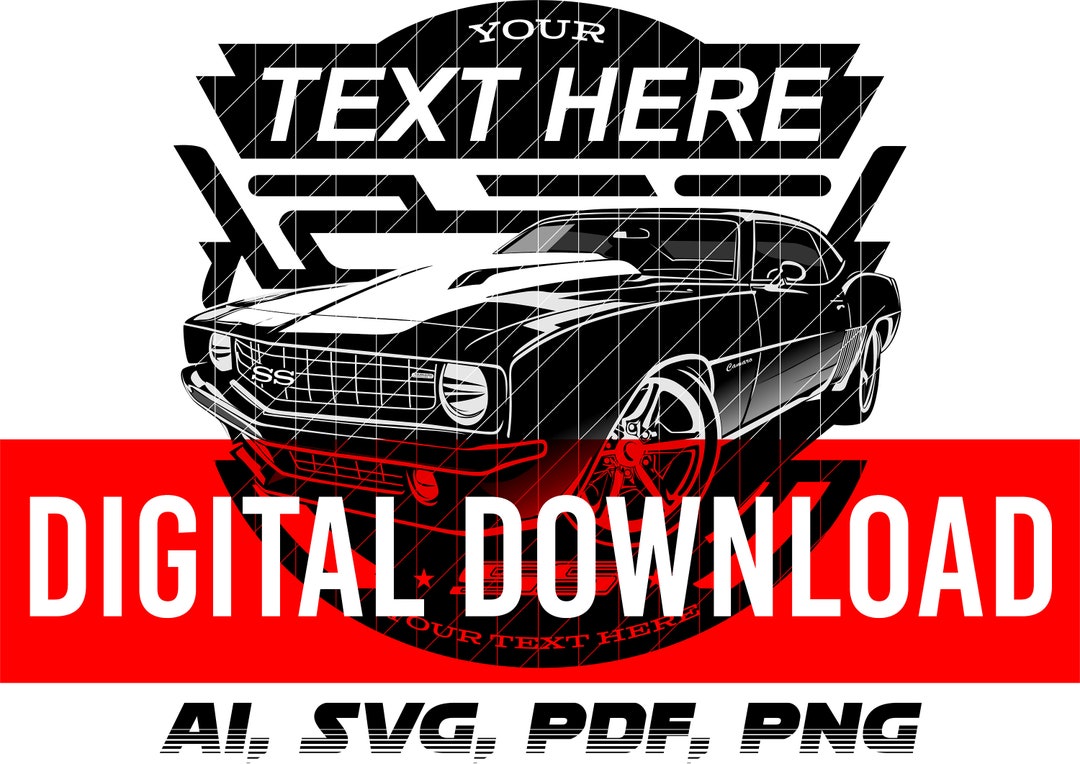 Hot Rod Muscle Car Svg, Vintage Retro American Car Png - American ...