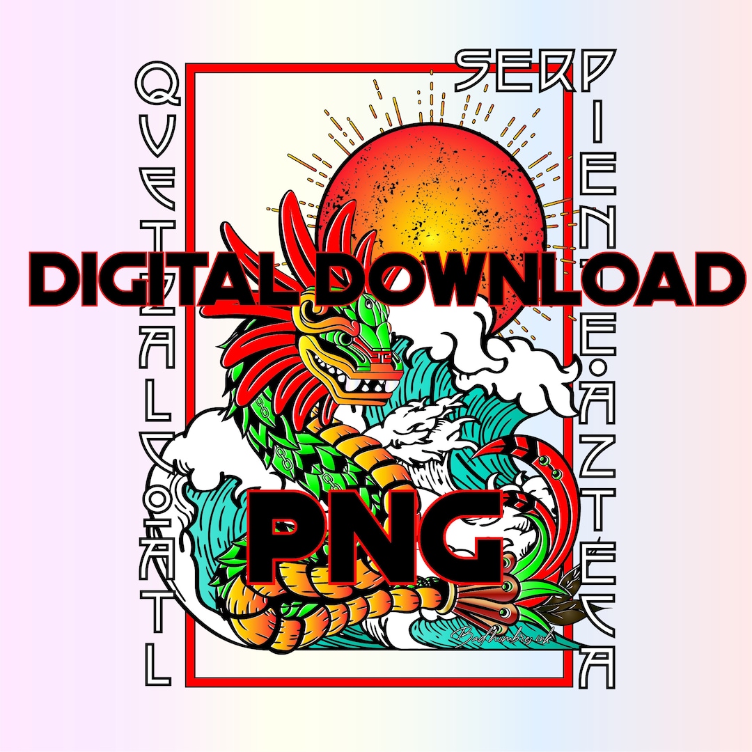 Quetzalcoatl Ancient Mayan Snake, Mayan Symbol, Sublimation Aztec PNG ...