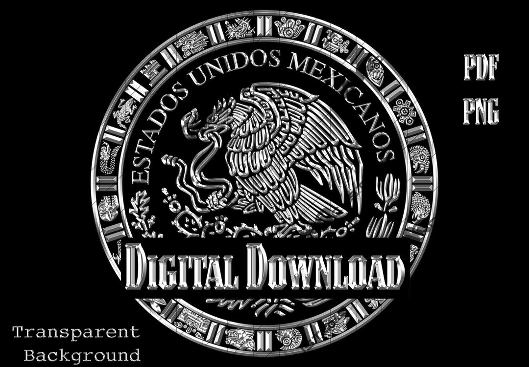 Sello De Mexico Silver PNG, Aguila Mexicana, Mexican Eagle, Golden ...