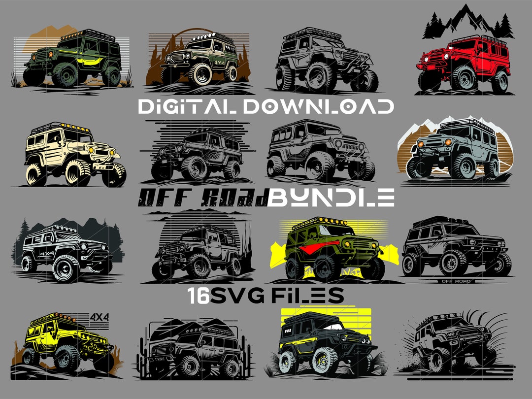 Off Road Car Forest Svg Mountains Svg Truck Svg Laser Engraving Art ...