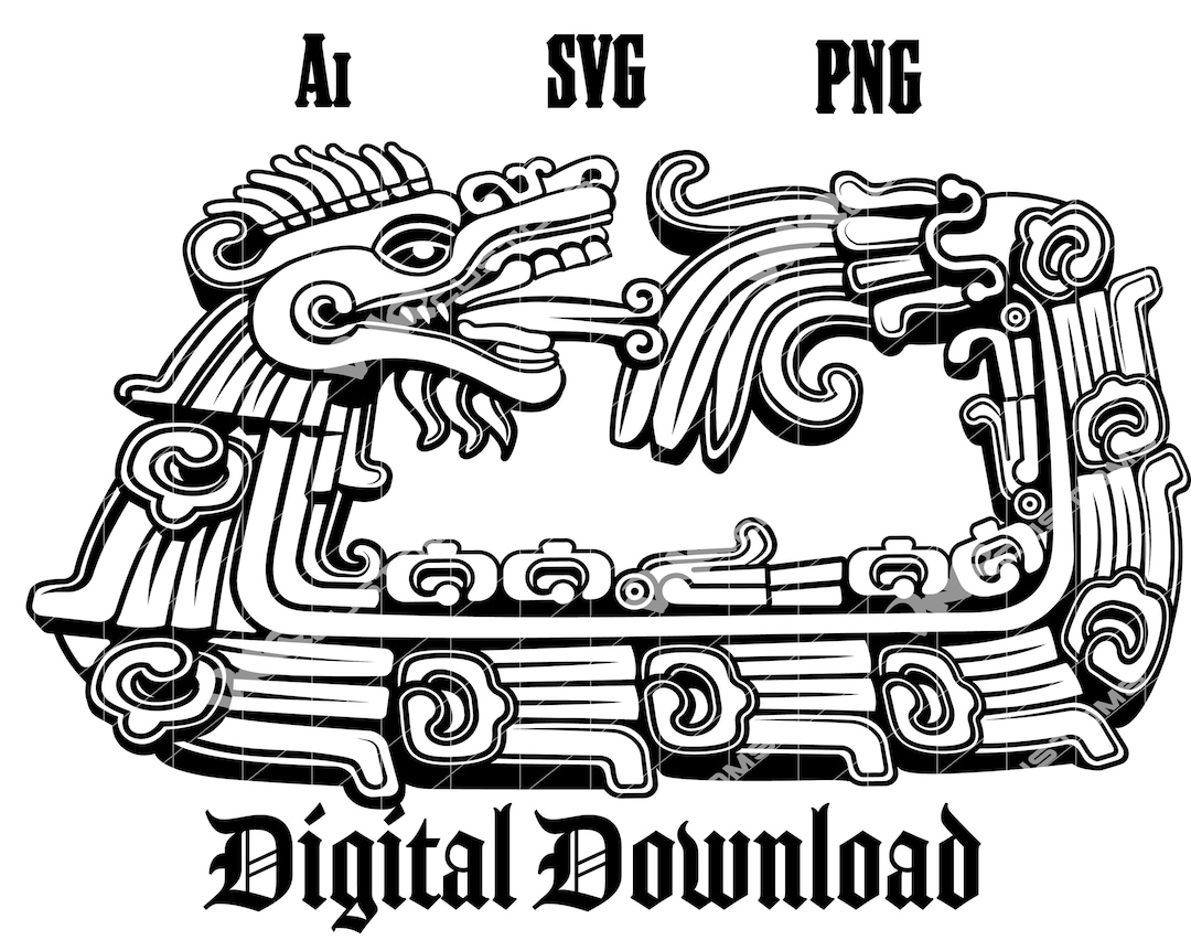 Quetzalcoatl, Nahuatl Feathered Serpent SVG, Aztec Calendar SVG ...