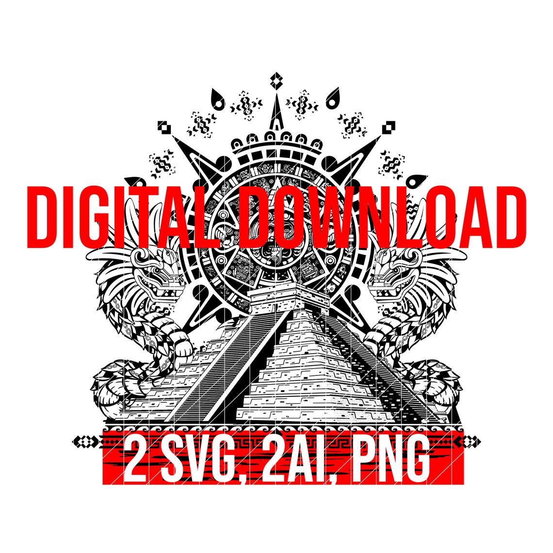 Chichen-itza Piramide De Mexico SVG File Aztec Calendar SVG - Etsy New ...