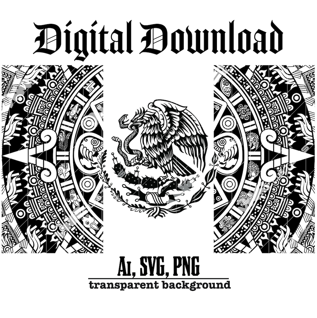Aztec Mexican Eagle Laser Engraving Design | CNC Plasma Cutting SVG Png ...