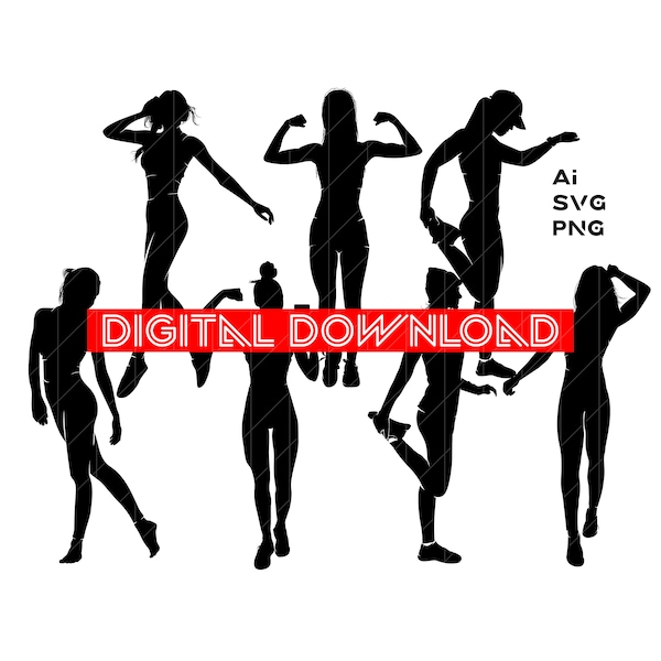 Black Girl Fitness Clipart - Etsy