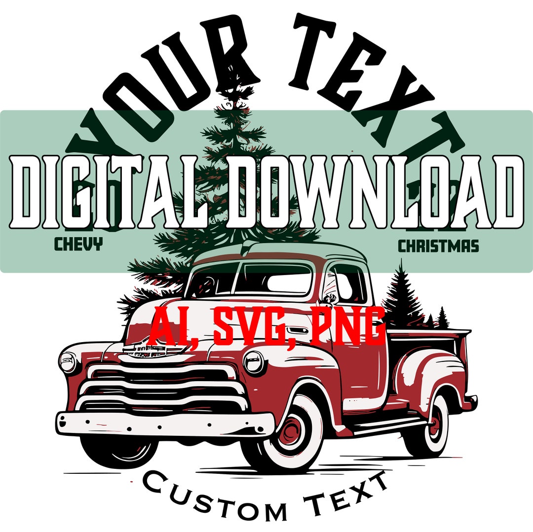Christmas Chevy Red Truck Svg, Christmas Tree Truck SVG, Farm Fresh SVG ...