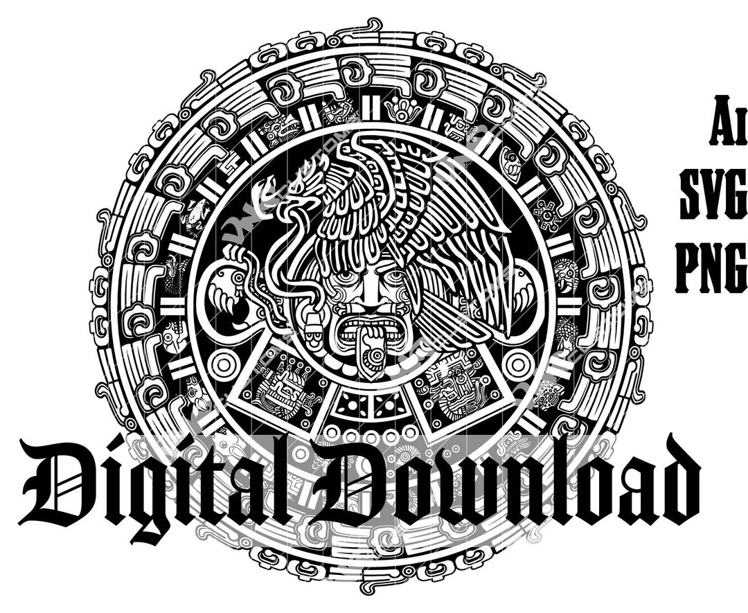 Aztec Art Svg/mexicanos Al Grito De Guerra Svg/mexican Flag SVG File ...