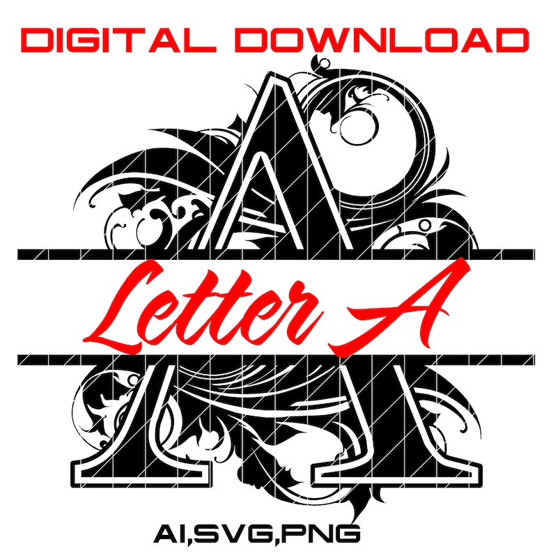 Letter A Split Monogram Split Monogram SVG Spilt Letter A - Etsy