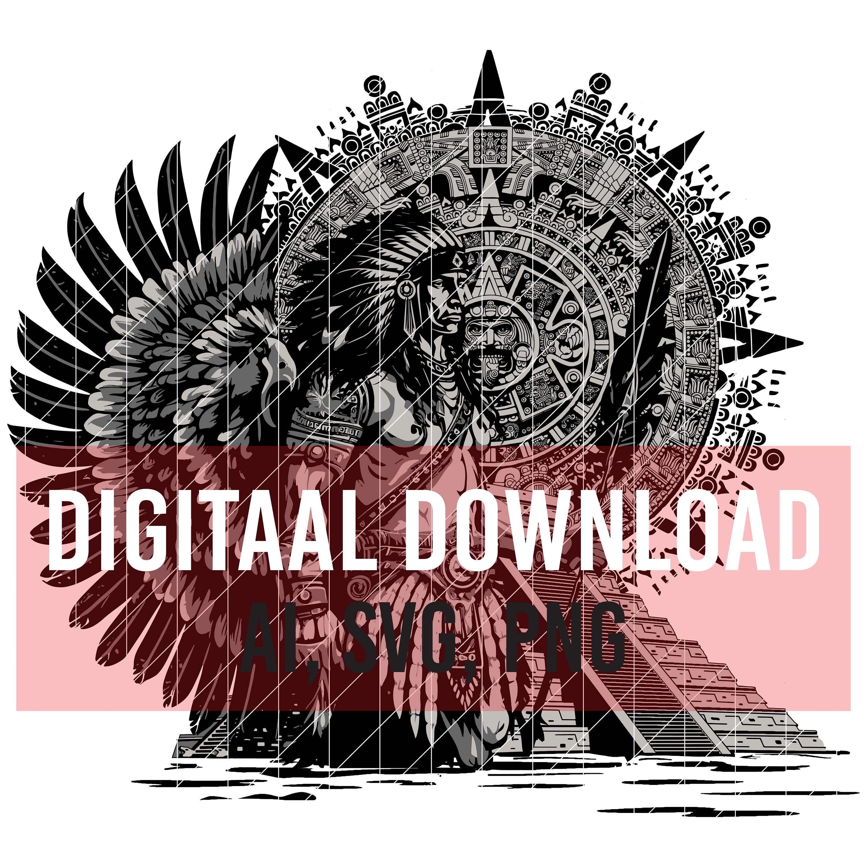 Calendario azteca SVG / Pirámide de México Chichén Itzá - Etsy España