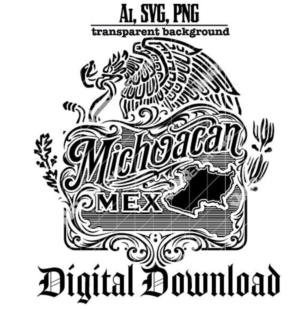 Michoacán Mexico Eagle Crest Vector | Chicano Art (digital Download) - Etsy