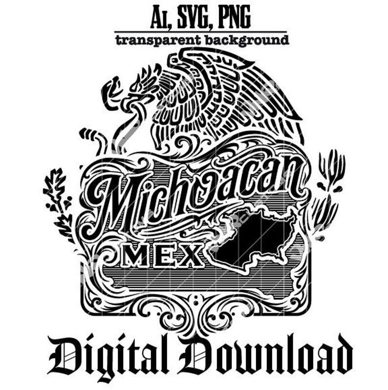 Michoacán Mexico Eagle Crest Vector | Chicano Art (digital Download) - Etsy