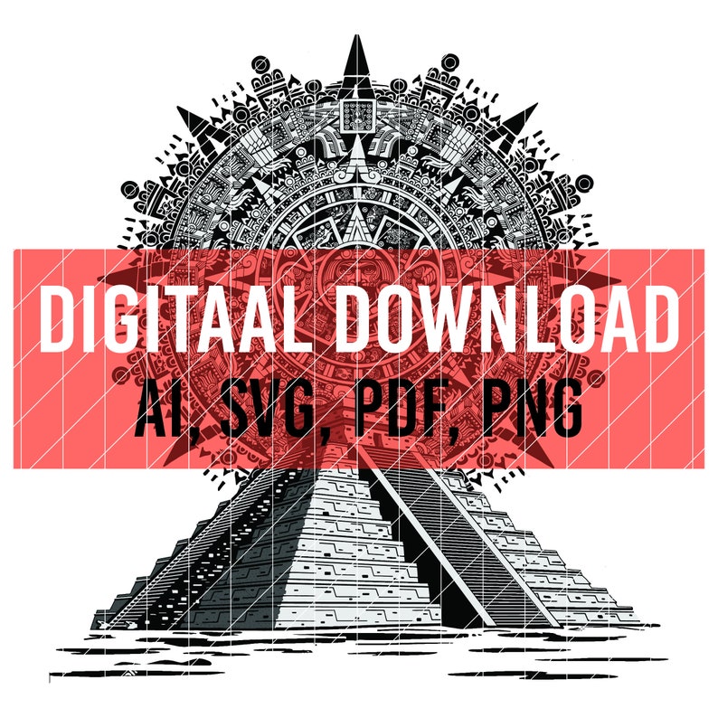 Piramide Chichen Itza Con Calendario SVG File Aztec Calendar - Etsy