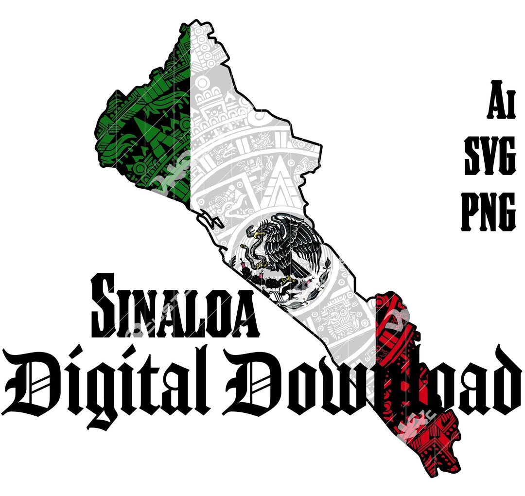 Sinaloa Mexico Aztec Map SVG File, High Detail, Aztec Calendar SVG ...