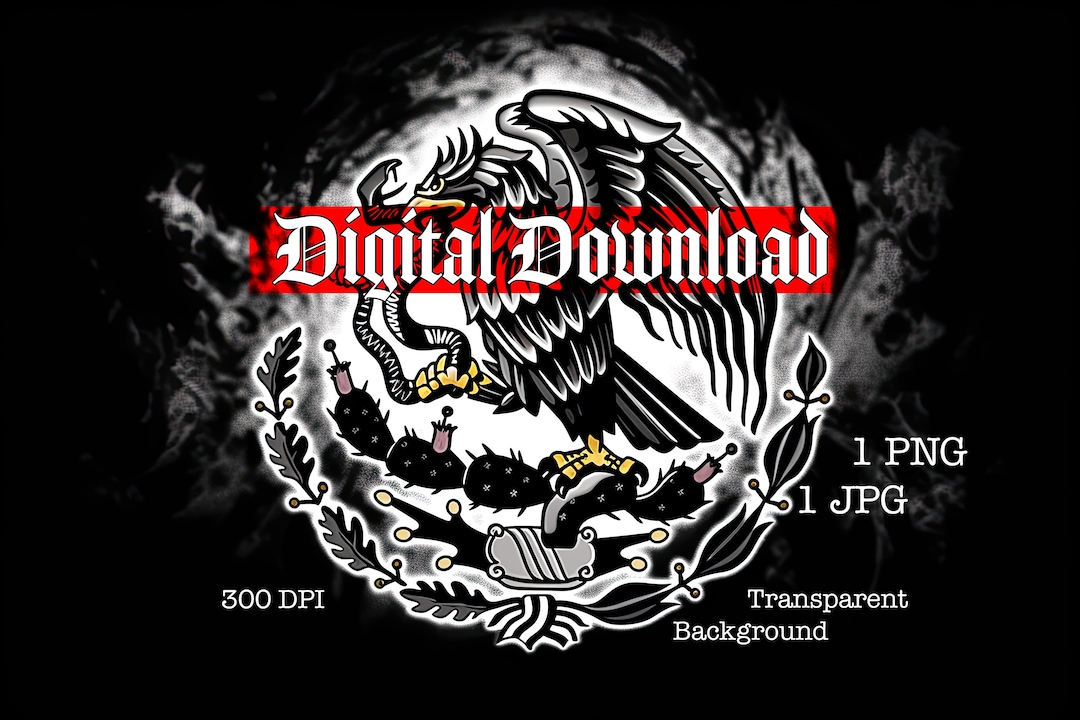Mexican Eagle Sello De Mexico Black on Black Design (digital Files) - Etsy