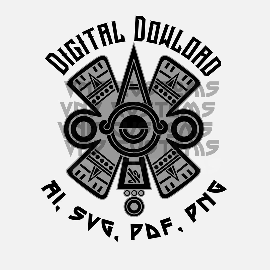Mayan Symbol Tattoo SVG, Illustration Aztec SVG File, Laser File, High ...