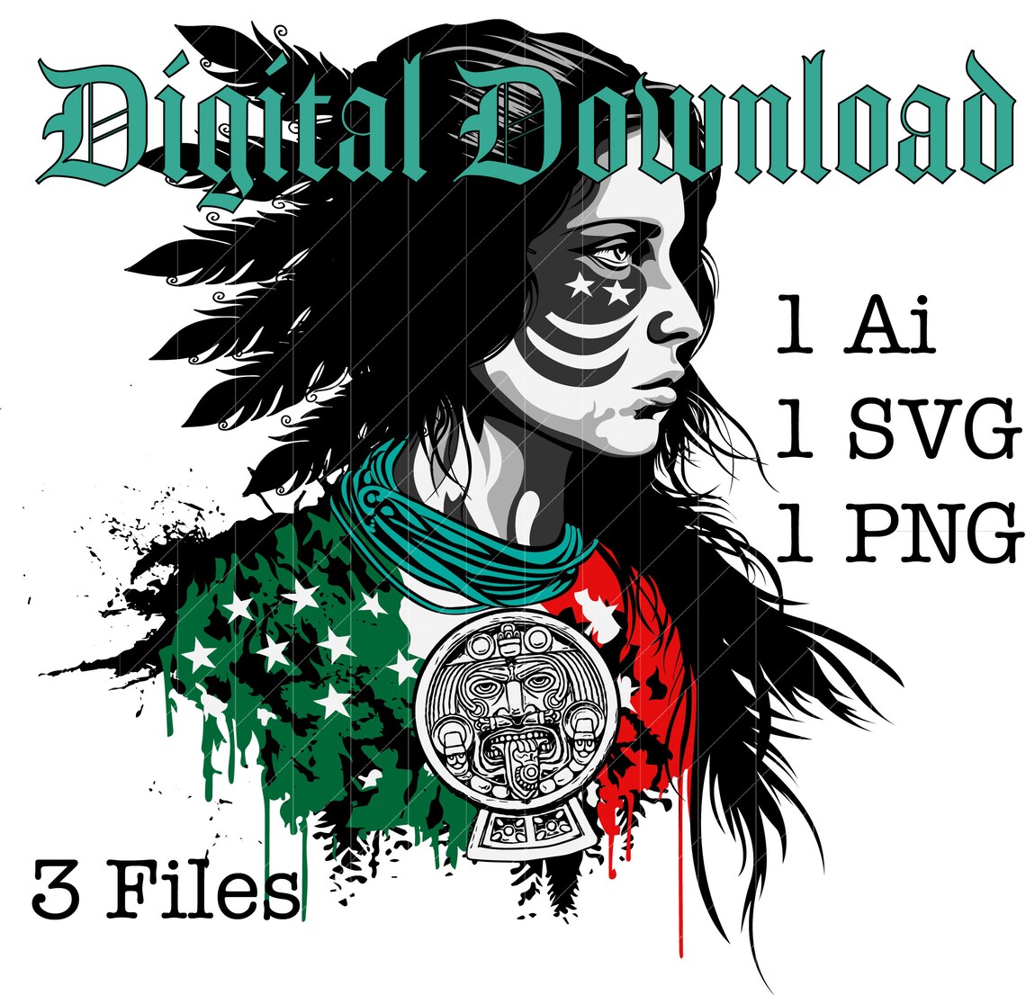 Princesa Azteca SVG, Calendario Mexicano, Archivo Cultural (Descarga ...