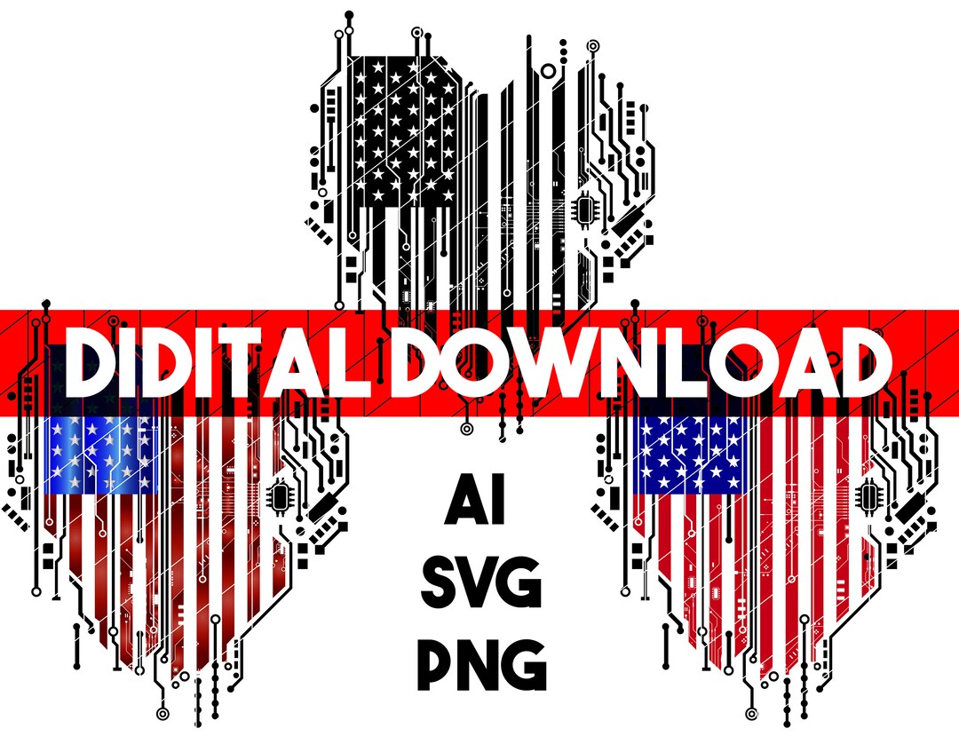 American Flag, CPU Heart Svg, Cpu Clipart Svg, Circuit Board Digital Download, Circuit Board ...