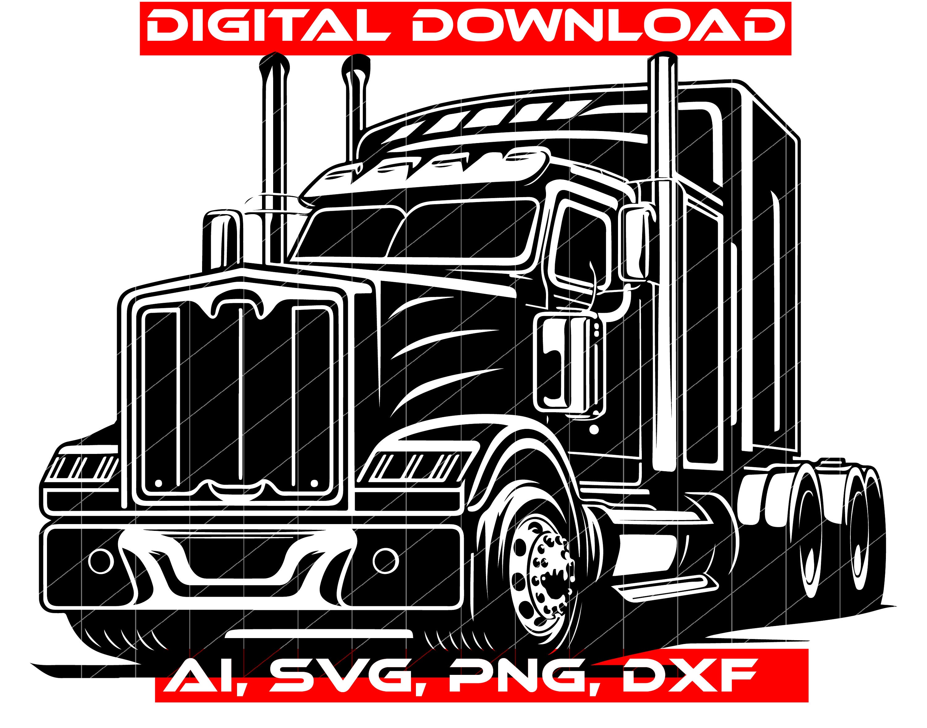 Semi Truck Logos Clipart, Trucking Designs for Cricut Cutfile, Cut File ...
