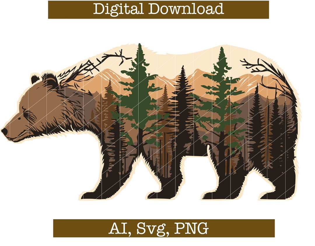 Mountain Bear, California Aztec Art File, High Detail, , Sublimation ...